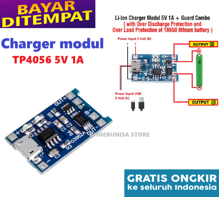 Charger modul TP4056 5V 1A guard combo | Lazada Indonesia