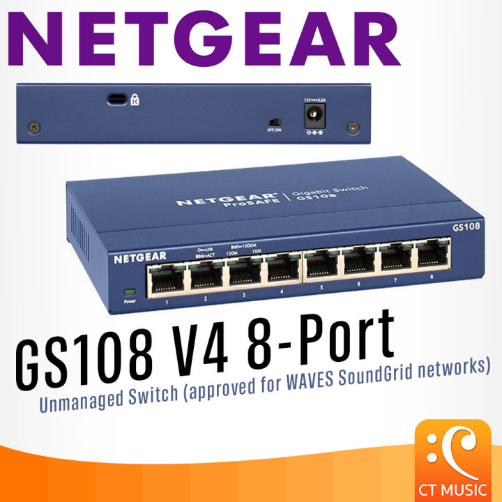 NETGEAR GS108 V4 8-Port Unmanaged Switch (approved for WAVES SoundGrid ...
