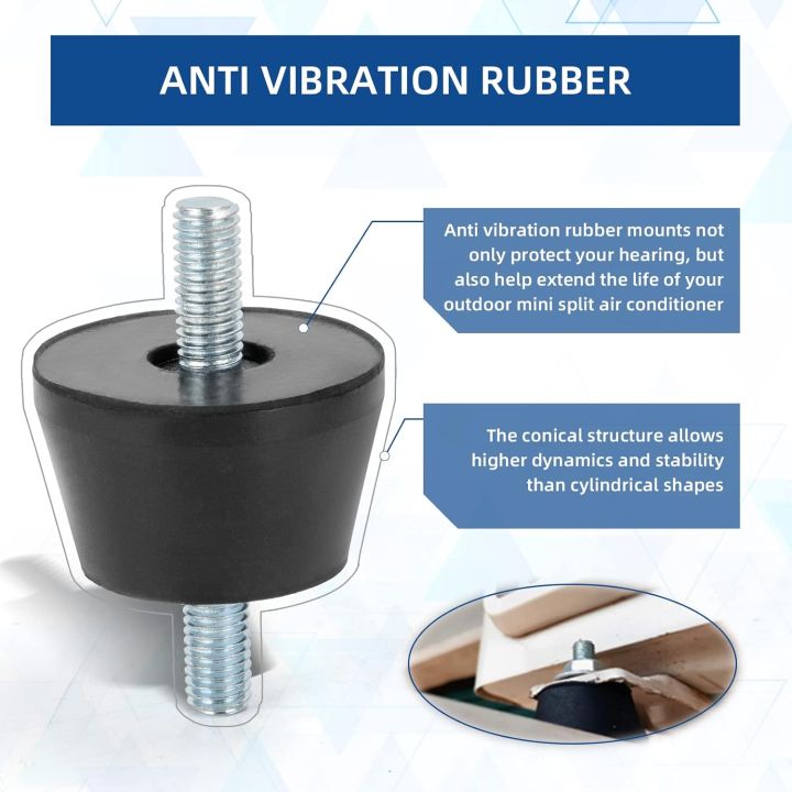 Rubber Studs Shock Absorber M8 40x26mm 4 Pack Anti Vibration Rubber Isolator Mounts Vibration ...
