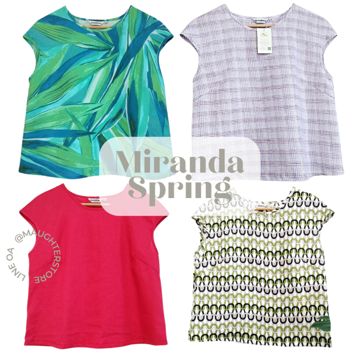 (SALE! เพิ่มของลดราคานะคะ) Miranda Spring เสื้อลินินแขนเลย ทรงคอกลม ...