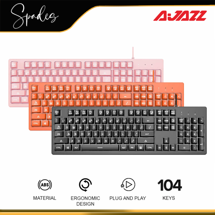 Ajazz Douyu DKS100 USB Wired 104 Keys Membrane Keyboard Monochromatic ...