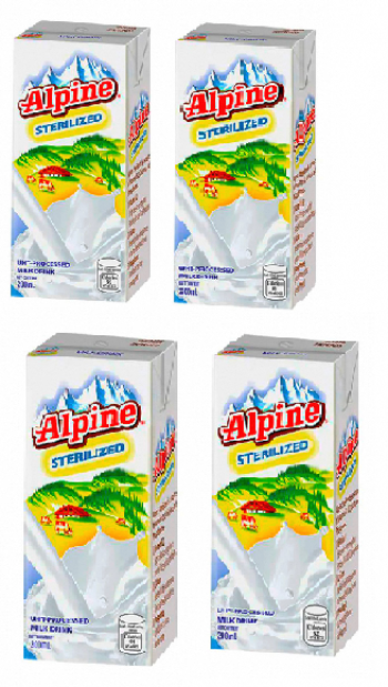 Alpine Sterilized Full Cream Milk Drink 200ml - Pack of 4 | Lazada PH