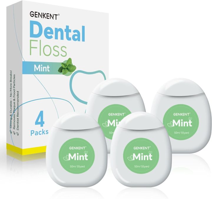 GENKENT Dental Floss Comfort Glide Effective Plaque Removal & Shred ...