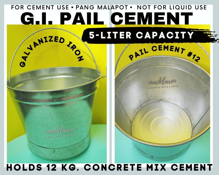 Galvanized Iron Cement Pail ️ GI Cement Pail No. 12 ️ Holds 5 Liters ️ ...