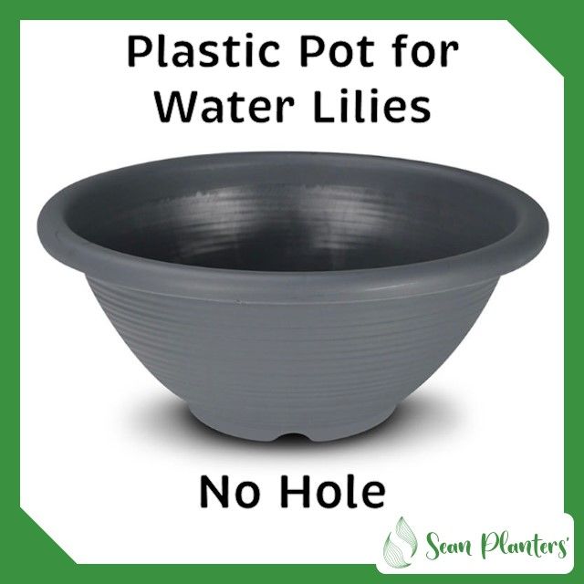【Sean Planters’】Felton Grey-Black Plastic Pot (No Hole) For Water Lily ...