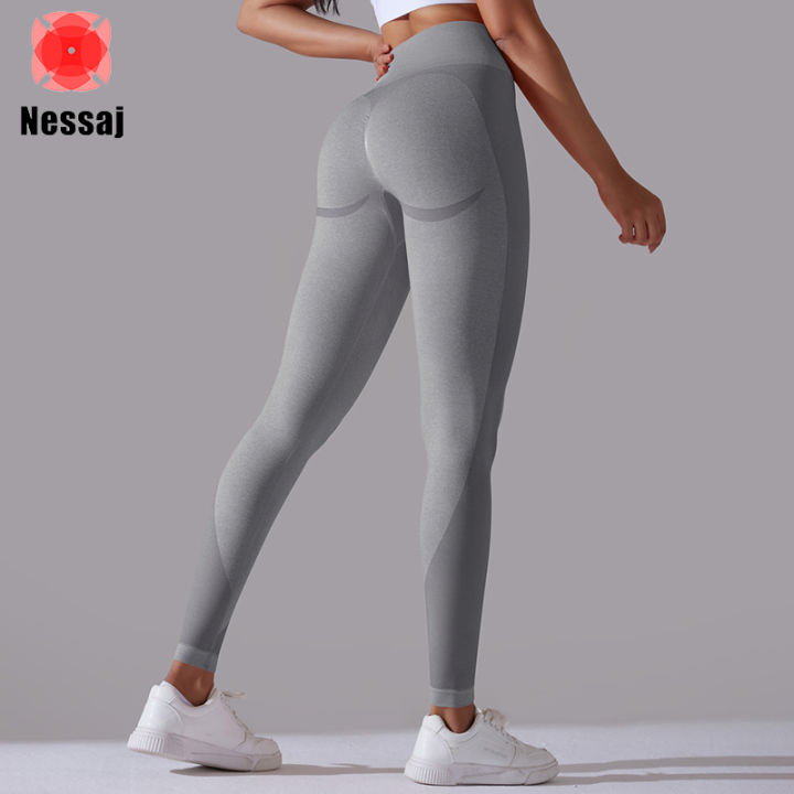 Nessaj เลกกิ้งกีฬาสำหรับผู้หญิงเลกกิ้งกีฬายกสะโพกกางเกงโยคะเอวสูงโรง ...