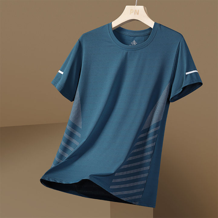 Stretch Breathable Quick Dry Sport T Shirt Men'S 2024 Short Sleeves ...