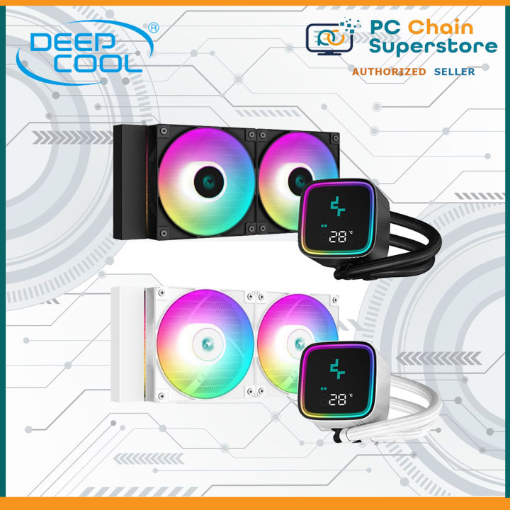 DeepCool LS520 SE Digital 240mm AIO ARGB Liquid Cooler - Real Time Temperature / Anti Leak Tech ...