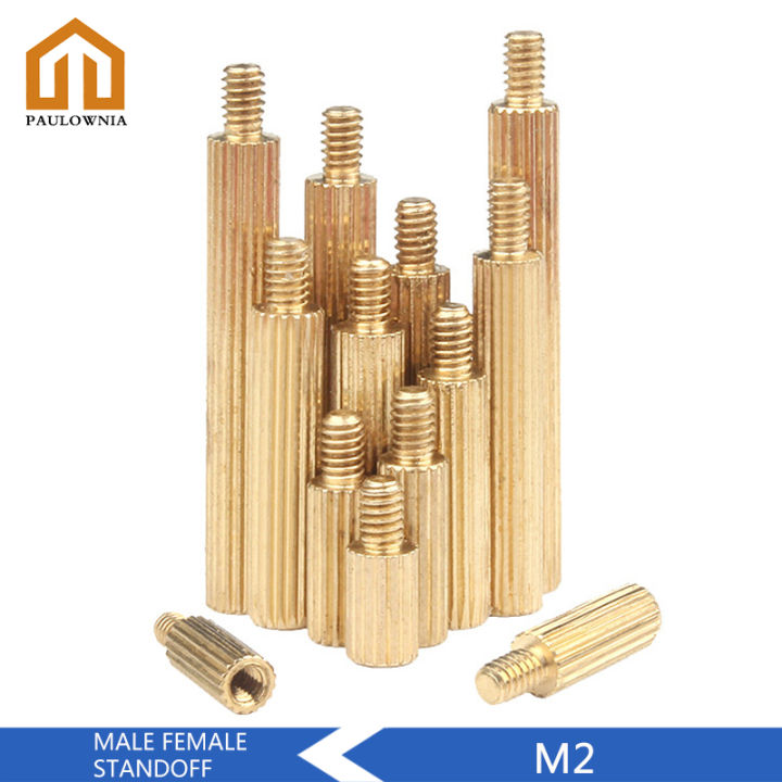 แผงวงจรหลักมีสเปเซอร์ PCB ทรงกระบอก M2กลมทองเหลืองความยาวสลักเกลียว3มม. ...