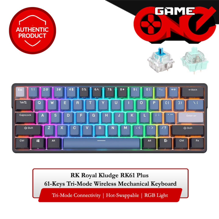 RK Royal Kludge RK61 Plus 61-Keys Tri-Mode Wireless Mechanical Keyboard - Indigo | Lazada PH