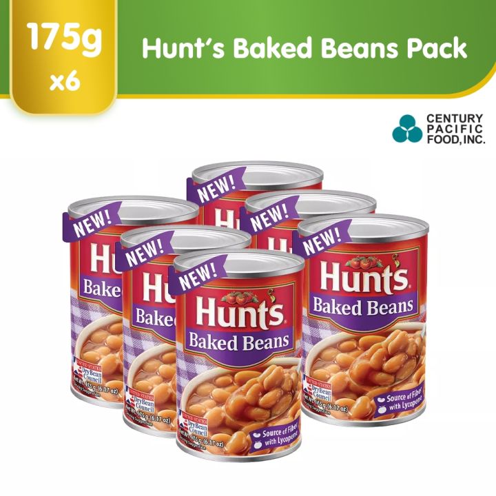 Hunt's Baked Beans 175g (Pack of 6pcs) - Good Source of Fiber and ...