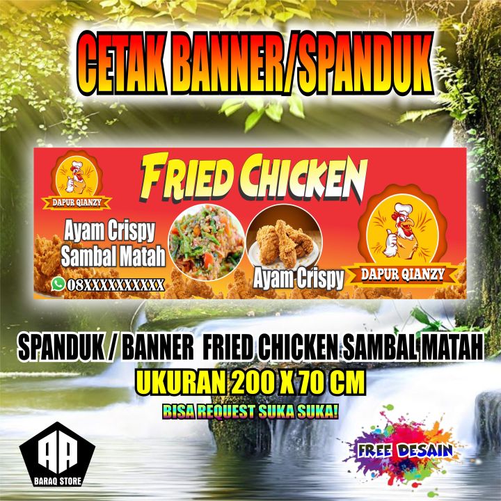 Cetak Banner Cetak Spanduk FRIED CHICKEN QIANZY UKURAN 200X70 BISA ...