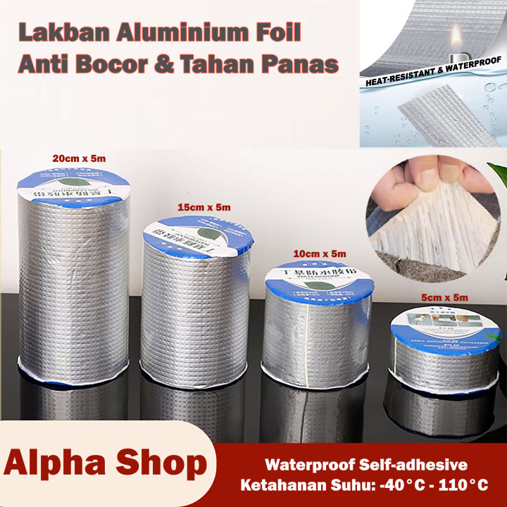Lakban Aluminium Foil Butyl Tape Waterproof - lem perekat almunium Anti ...