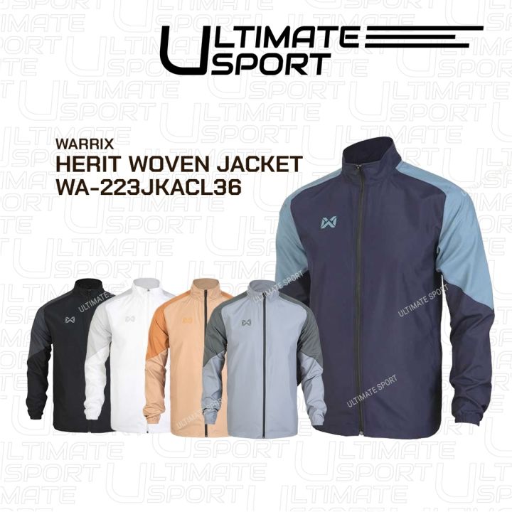 ใหม่ล่าสุด!! WARRIX เสื้อแจ็คเก็ตผ้าร่ม กันลม Jacket WA-223JKACL36 สีขาว/กรมท่า/ดำ | Lazada.co.th