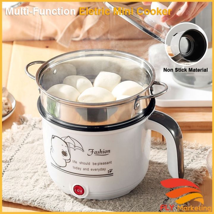 M'sia Plug 1.8L Non Stick Electric Pot /Mini Rice Cooker With Steamer ...