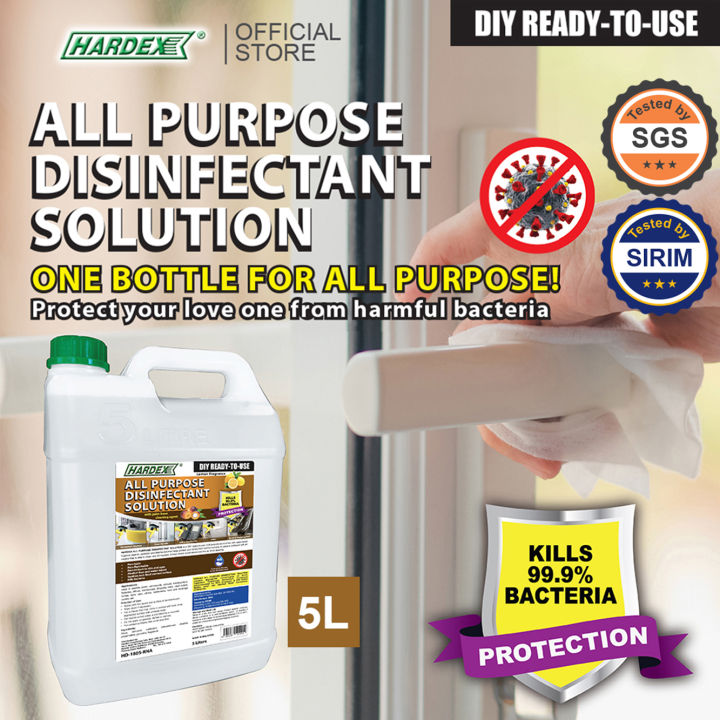 HARDEX All Purpose Disinfectant Solution - Alcohol Free - Ready To Use ...