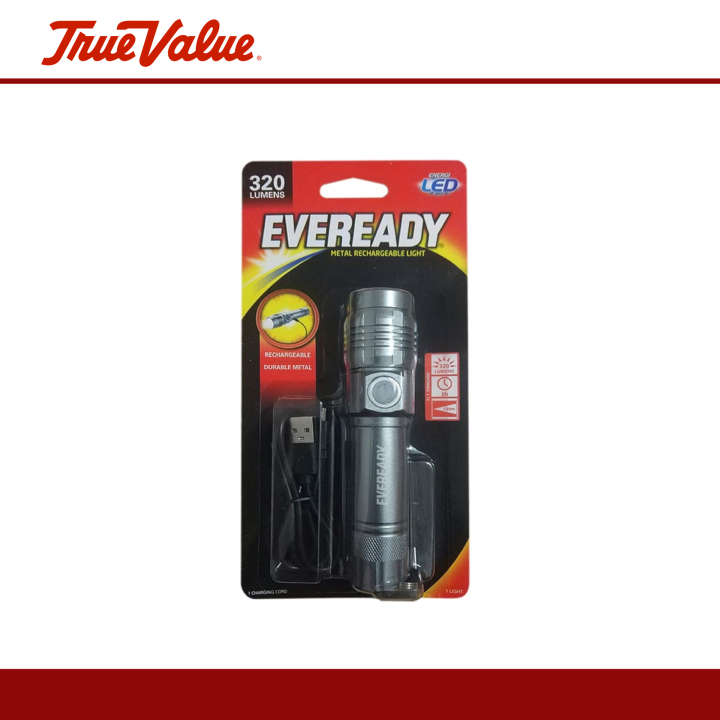 Eveready Rechargeable Metal Flashlight 320 Lumens (VMAHL8) | Lazada PH