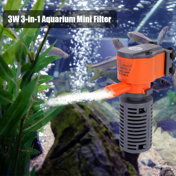 3W/5W 3-in-1 Mini Filter Aquarium Fish Sponge Filter Oxygen Supply ...