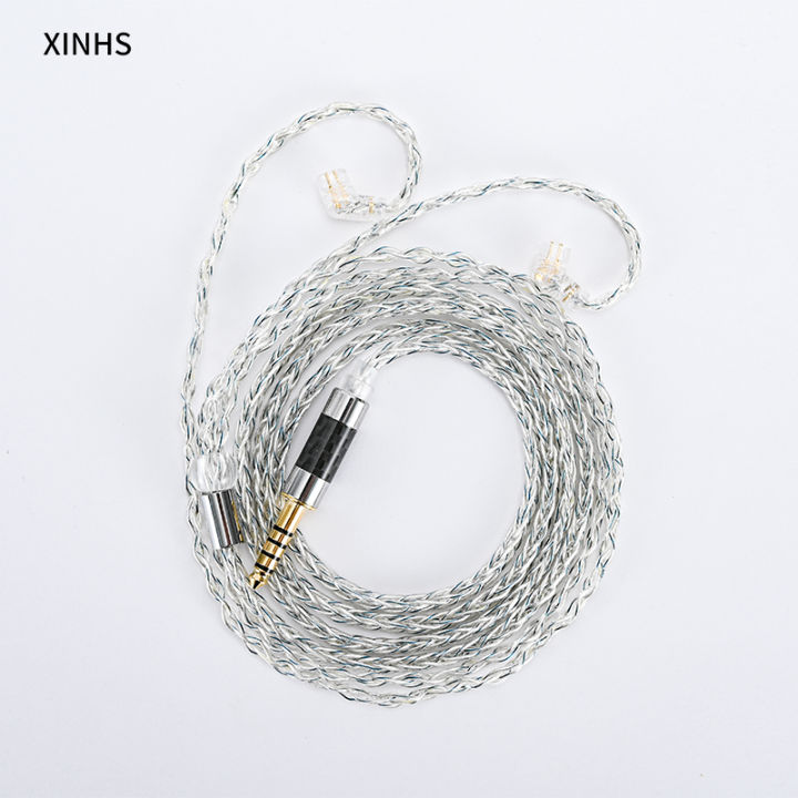 8 Core Silver Plated 2.5/3.5mm/4.4mm Balanced Cable To MMCX 0.78mm 2 Pin Connector Hifi ...