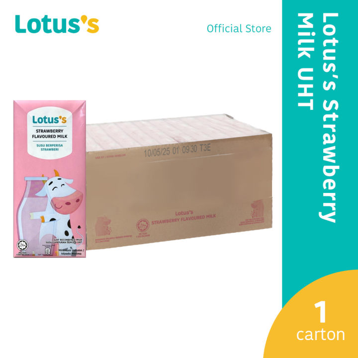Lotus's Strawberry Milk Uht 1L x 12 units (1 Carton) | Lazada