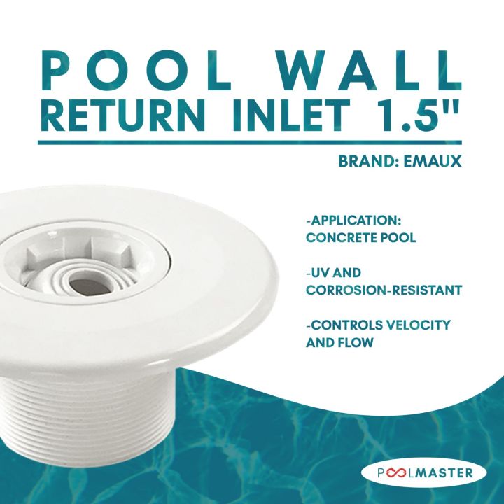 Emaux EM4410E Wall Return Inlet 50MM Solvent / 63MM G2A Screwthread ...