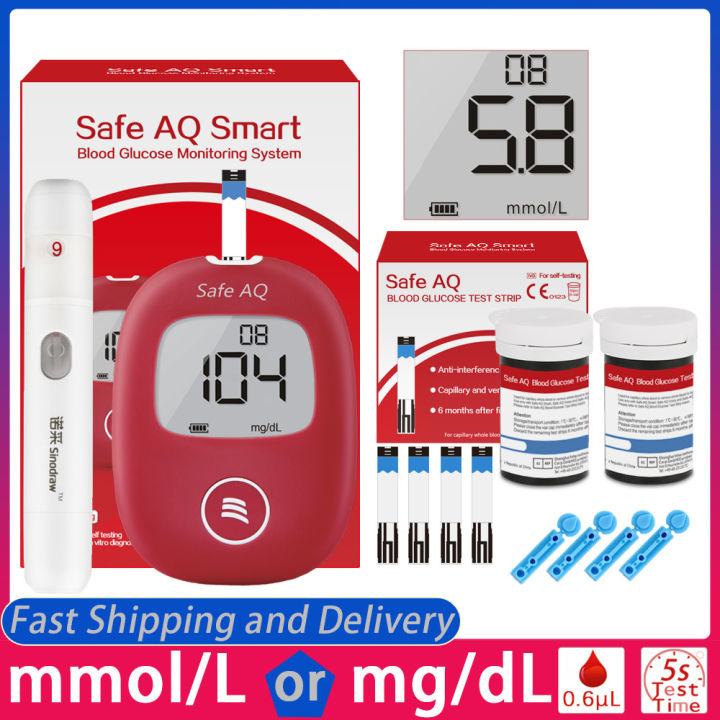 【Orginal and brand new】 Safe AQ Blood Glucose Meter With Test Strips ...