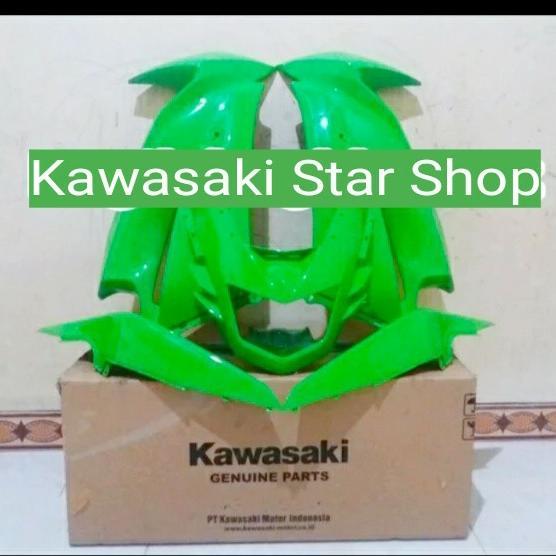fairing atas batok dan cover body belakang new ninja rr hijau polos ...