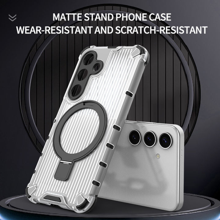 For Samsung Galaxy S24 S23 A25 A55 A35 A54 A34 A13 A14 A15 Phone Case, Matte Bracket Magnetic ...