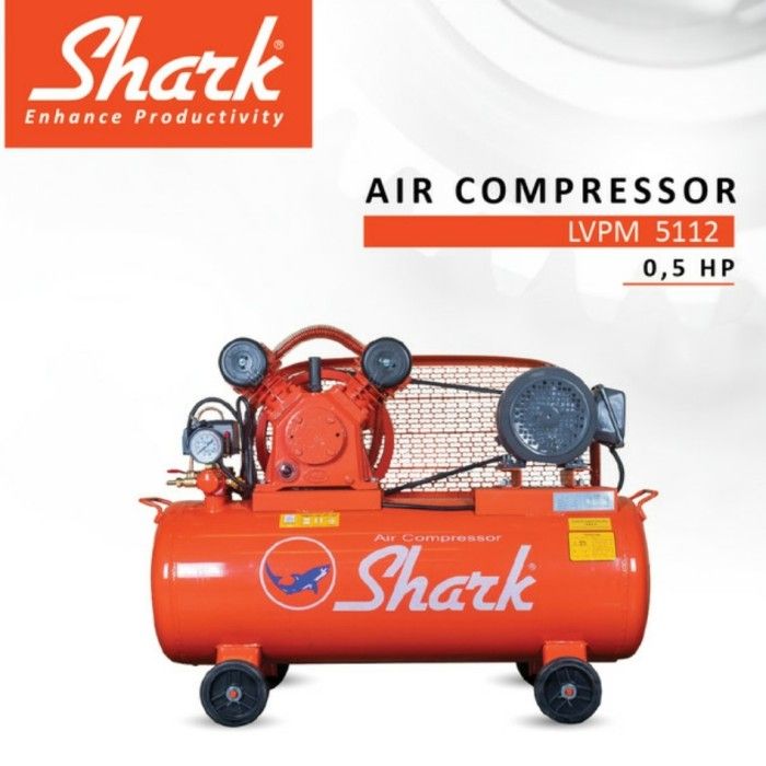 Kompresor 1/2HP Tangki 58 Liter Shark Air Compressor Auto Dinamo ...