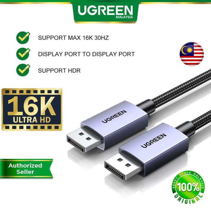 UGREEN DisplayPort 2.1 Cable 16K 30Hz 10K 60Hz High Speed 80Gbps ...