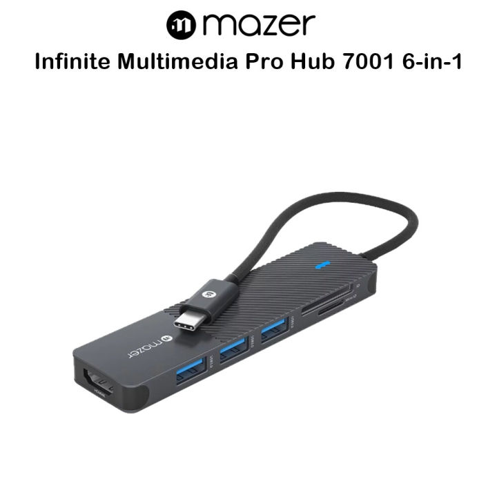Mazer Infinite Multimedia Pro Hub 7001 6-in-1 ฮับมัลติพอร์ตเกรดพรีเมี่ ...