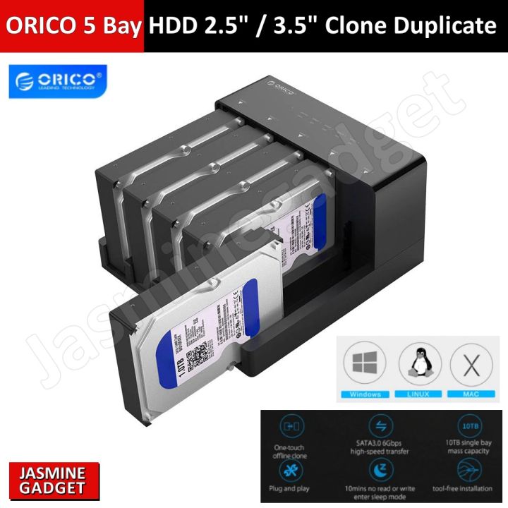 ORICO 6558US3-C 5 Bay โคลน Offline ได้ HDD SSD 10TB x 5Bay = 50TB USB 3 ...