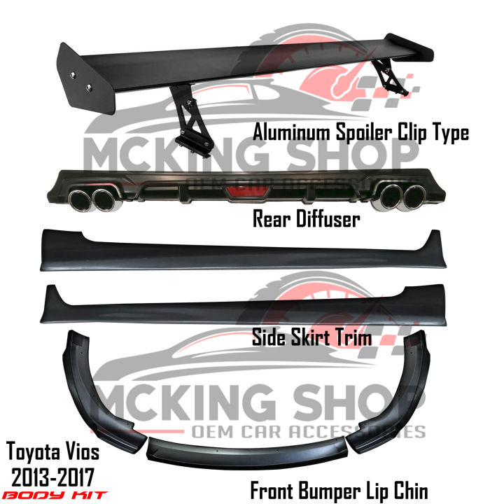 Toyota Vios 2013-2017 GEN 3 Body Kit Set (All in Black) | Lazada PH