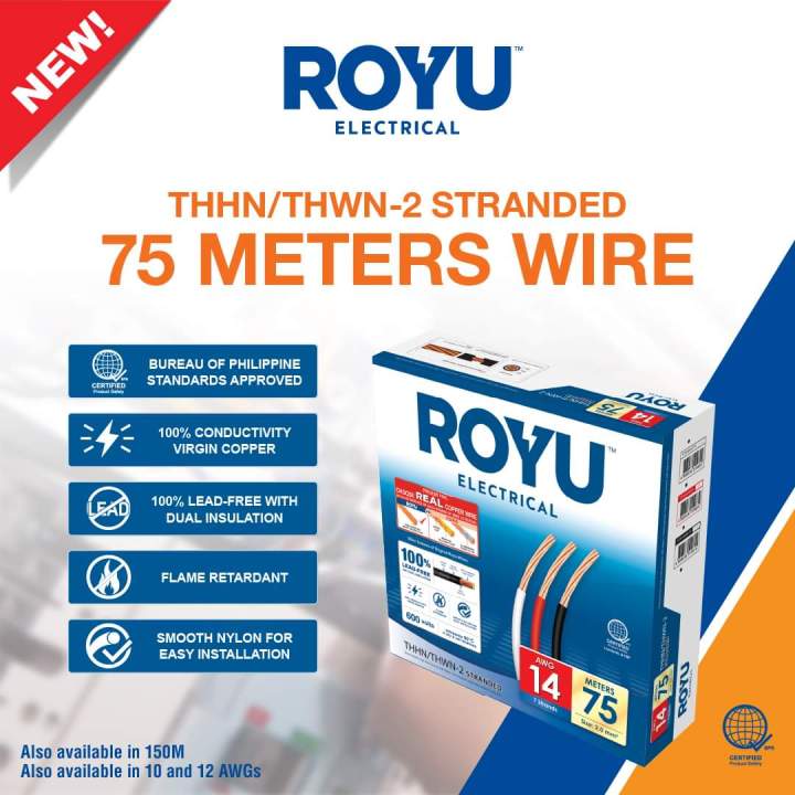 ROYU THHN WIRE 75METERS 150METERS ALL KIND OF ROYU THHN WIRE STANDARD ...