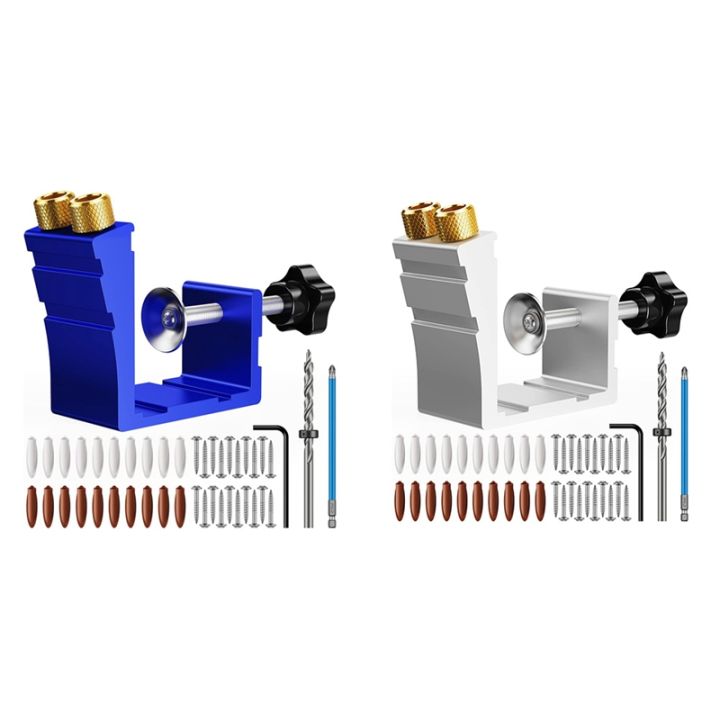 (QTAS) Pocket Hole Jig Kit, Pocket Hole Drill Guide Jig Set for 15 ...