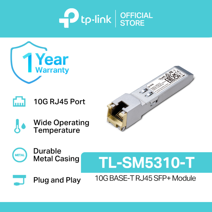 TP-Link TL-SM5310-T Plug and Play Full Metallic Enclosure 10G BASE-T ...
