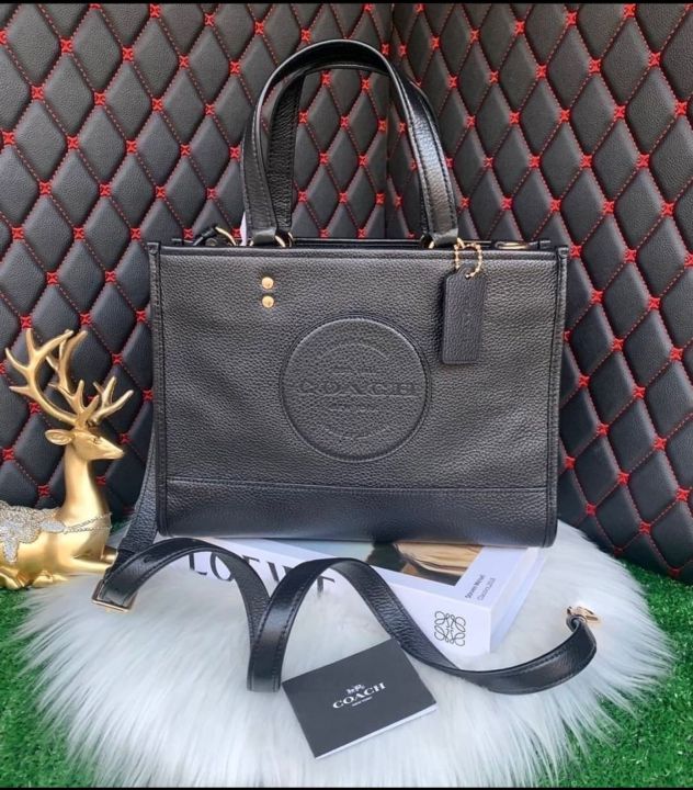 Coach C2004 Dempsey Carryall in Black Refined Pebble Leather with Coach ...