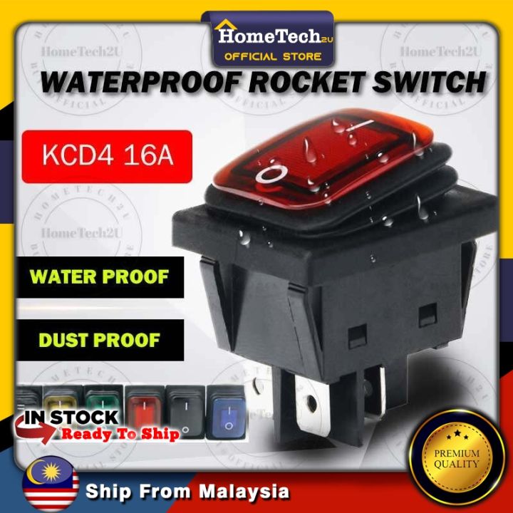 Waterproof boat-shaped rocker switch KCD4-201N 4 feet 2 gears with ...