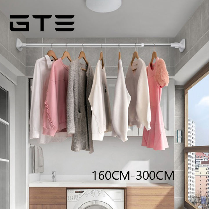 GTE 160-300cm Telescopic Shower Curtain Rod Stainless Steel Curtain ...