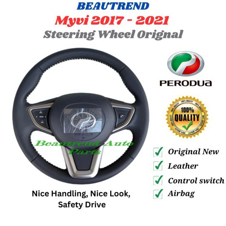 Perodua Myvi Steering Wheel Leather Complete Control Switch And Horn ...