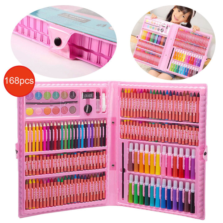 SuperSale - 168/208pcs Kids Super Mega ART Coloring Set | Lazada PH
