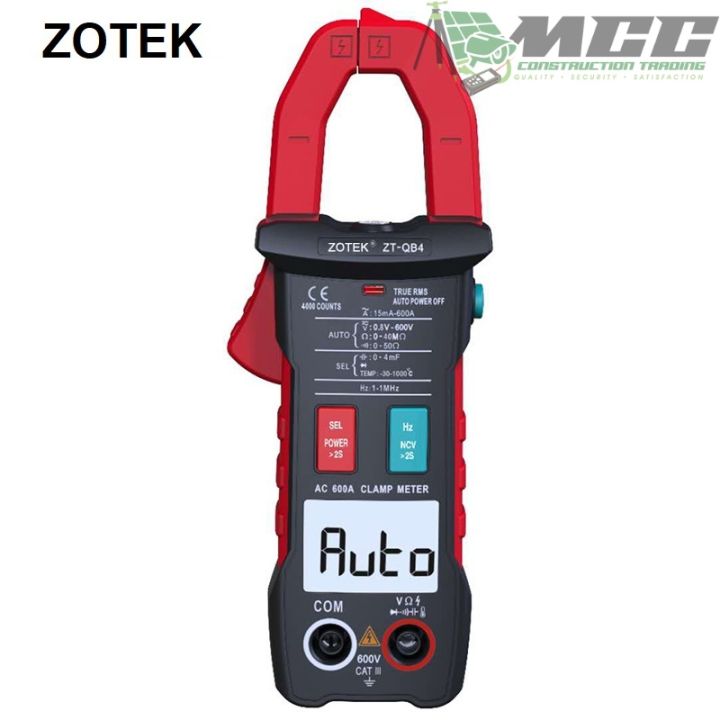 ZOTEK 4000 counts Digital Clamp Meter Multimeter 600A/600V Tools Tester ...
