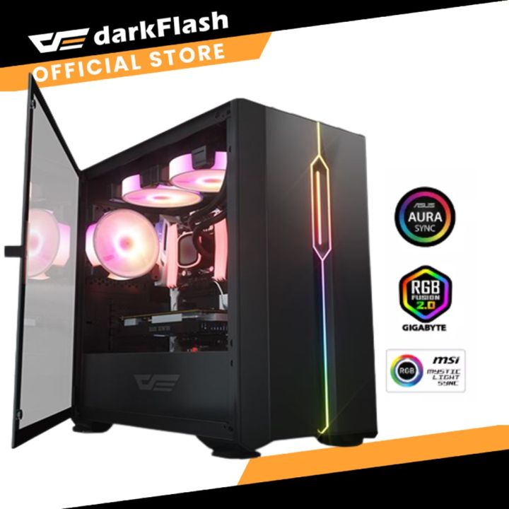 NEW darkFlash DLM 23 Black LED Lightstip M-ATX Gaming Case Support ARGB | Lazada PH