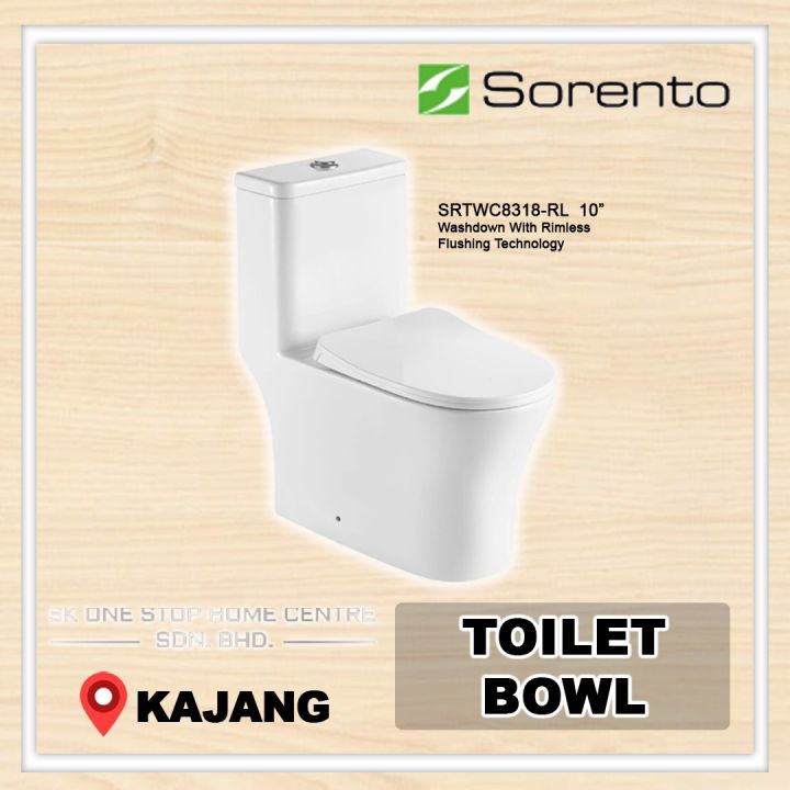 SORENTO WC SRTWC8318-RL 10" One Piece Bathroom Water Closet Washdown ...