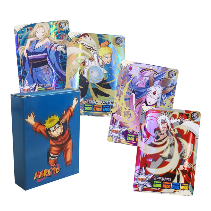 50Pcs/box No-repeat Naruto SR SSR Card Game Box Hokage Uchiha Sasuke Kakashi Characters Cards ...