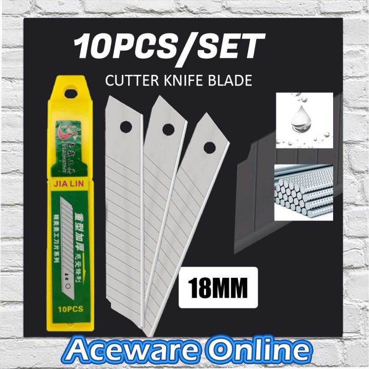 18MM CUTTER KNIFE BLADE 10PCS/SET SNAP OFF FOR KNIFE CUTTER BLADE REPLACEMENT HIGH QUALITY | Lazada