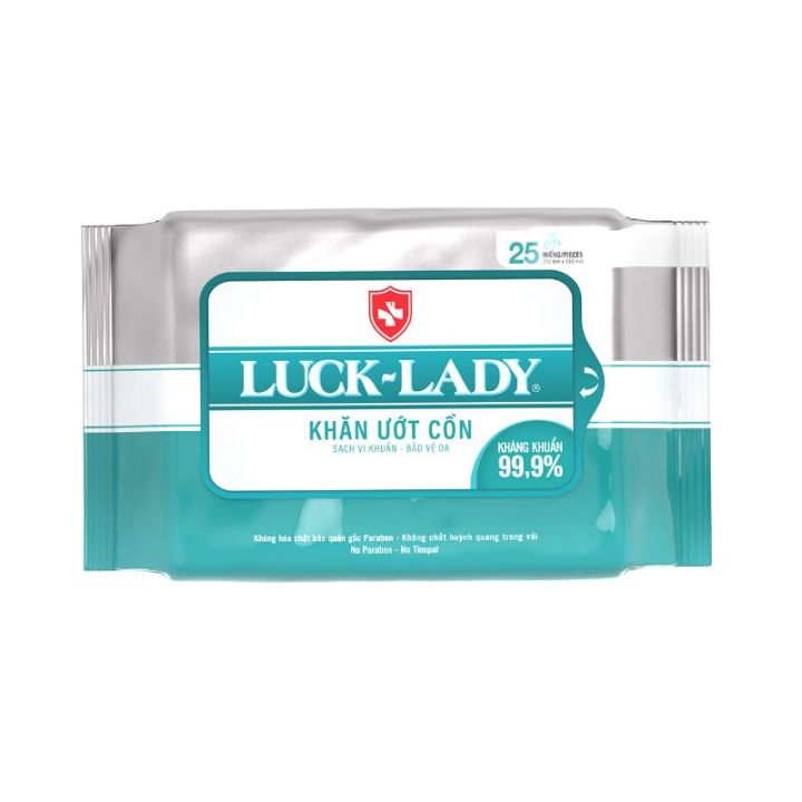 Khăn ướt cồn lucky lady gói 25 miếng, sản phẩm chất lượng, giá cả hợp ...