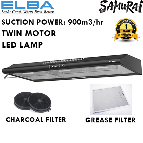 ELBA SLIM COOKER HOOD SUCTION POWER 900m3/hr ESHM9098BK 3 FIT 3 KAKI ...