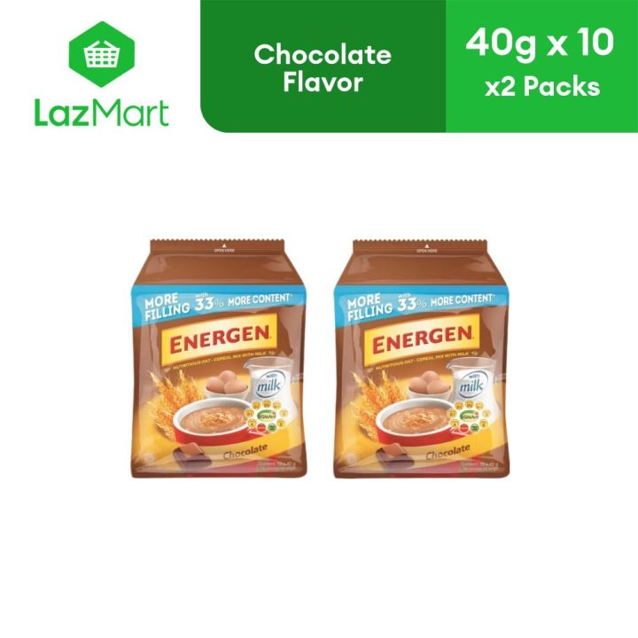 Energen Cereal Oat Mix with Milk - Chocolate Flavor Pouch 40g x 10 ...