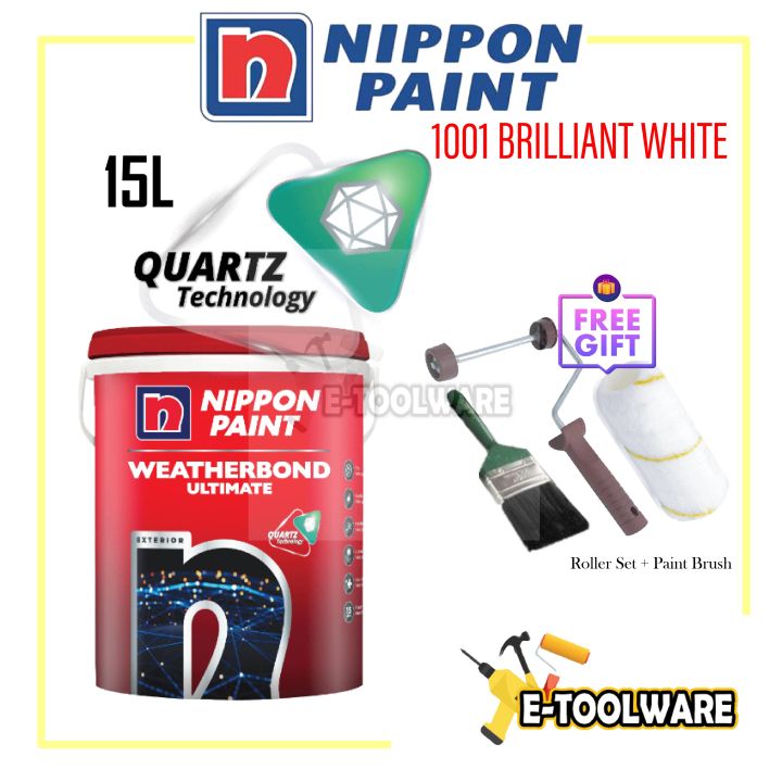 15L Nippon Paint Weatherbond Ultimate 1001 Brilliant White With Quartz ...